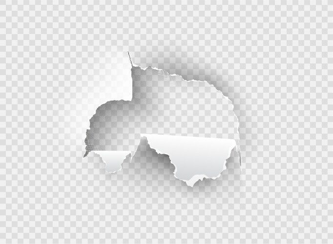 Torn ripped paper hole on transparent background Vector Image