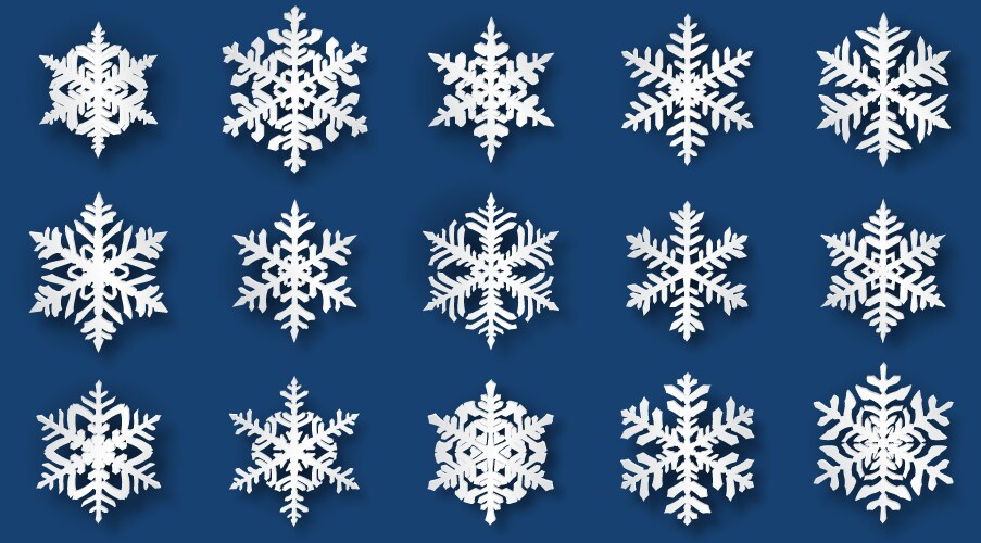 Snowflake set Royalty Free Vector Image - VectorStock