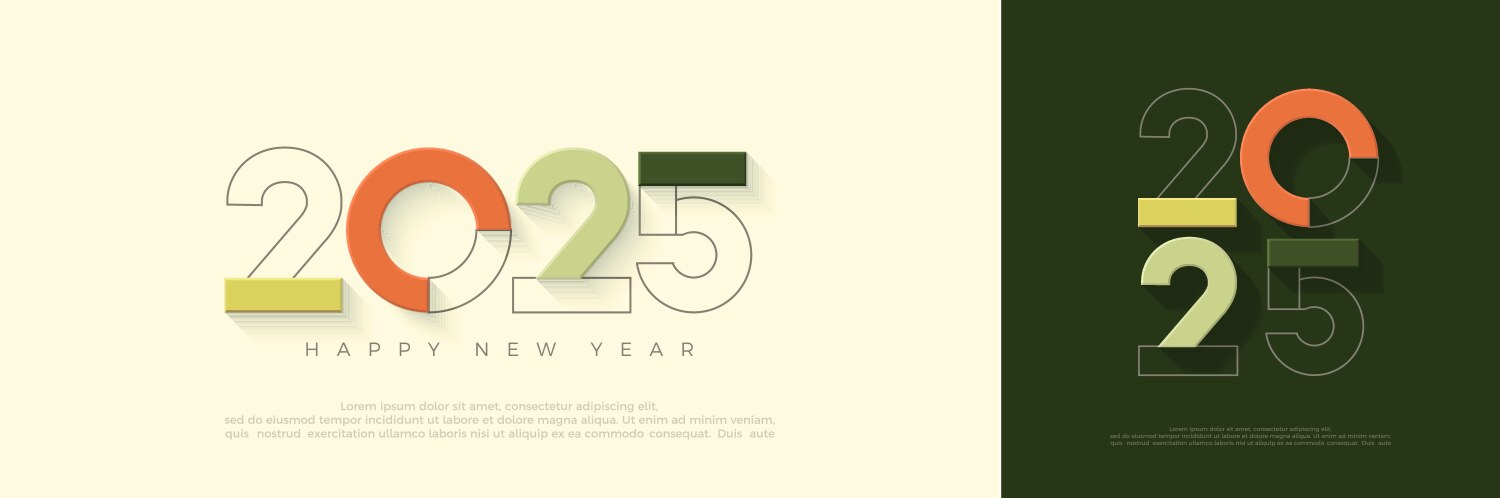 Number 2025 logo design for celebration Royalty Free Vector