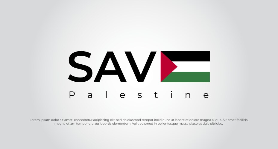 Save palestine poster with lettering and gaza Vector Image