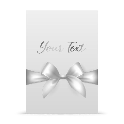 Realistic silk white gift ribbon satin bow Vector Image