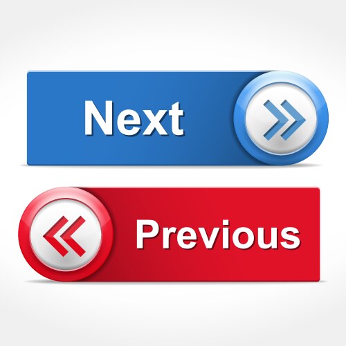 Previous and next buttons Royalty Free Vector Image