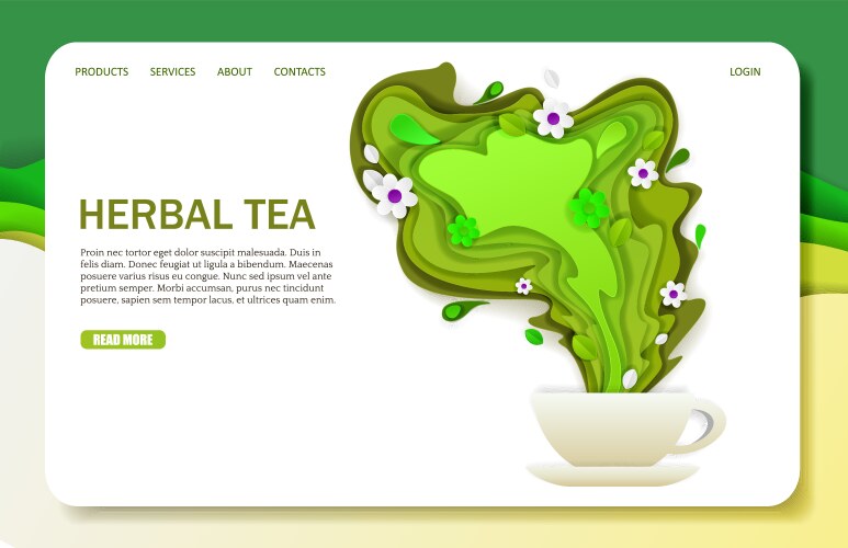 Herbal tea poster design with cinnamon mint Vector Image