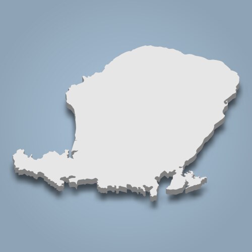 3d isometric map papua is an island Royalty Free Vector