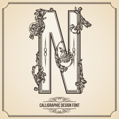 Calligraphy letter n Vector Images & Graphics for Commercial Use ...