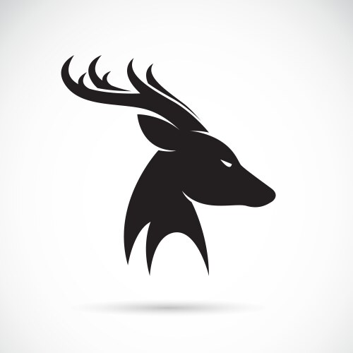 Red deer stag head roaring drawing Royalty Free Vector Image