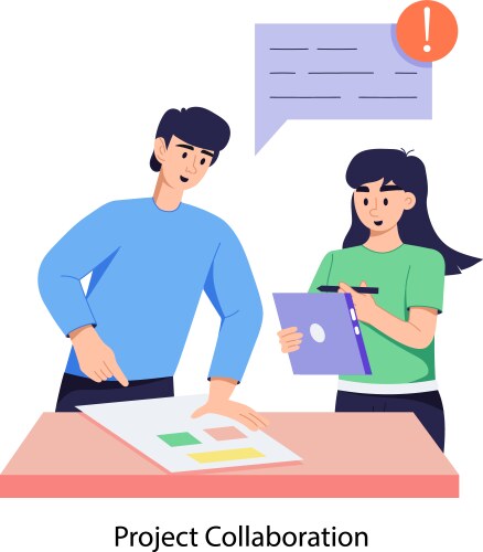 Team collaboration Royalty Free Vector Image - VectorStock