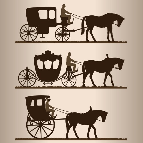 Carriage silhouettes Royalty Free Vector Image