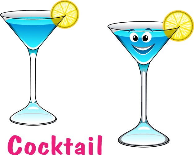 Cartoon cocktail character Royalty Free Vector Image