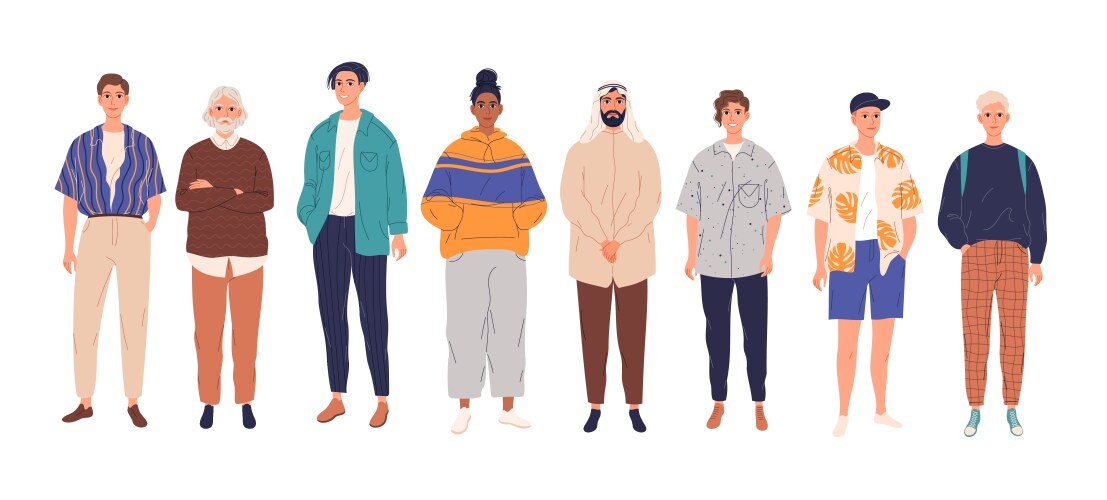 Group different young people social diversity Vector Image
