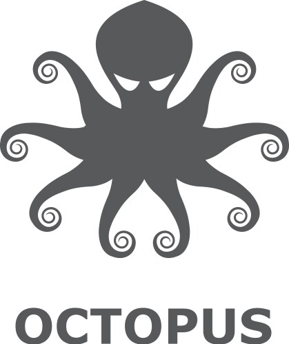 Engraved octopus icon Royalty Free Vector Image