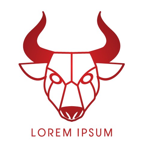 Angry bull face graphic Royalty Free Vector Image