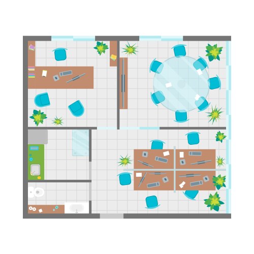 Office Furniture Top View Vector Images (over 1,100)