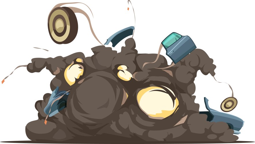 Bomb explosion in city Royalty Free Vector Image