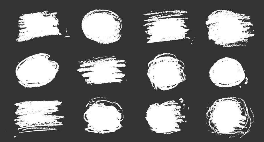 Chalk texture stain set hand drawn Royalty Free Vector Image