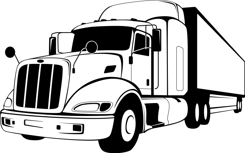 Freightliner Semi Truck Royalty Free Vector Image
