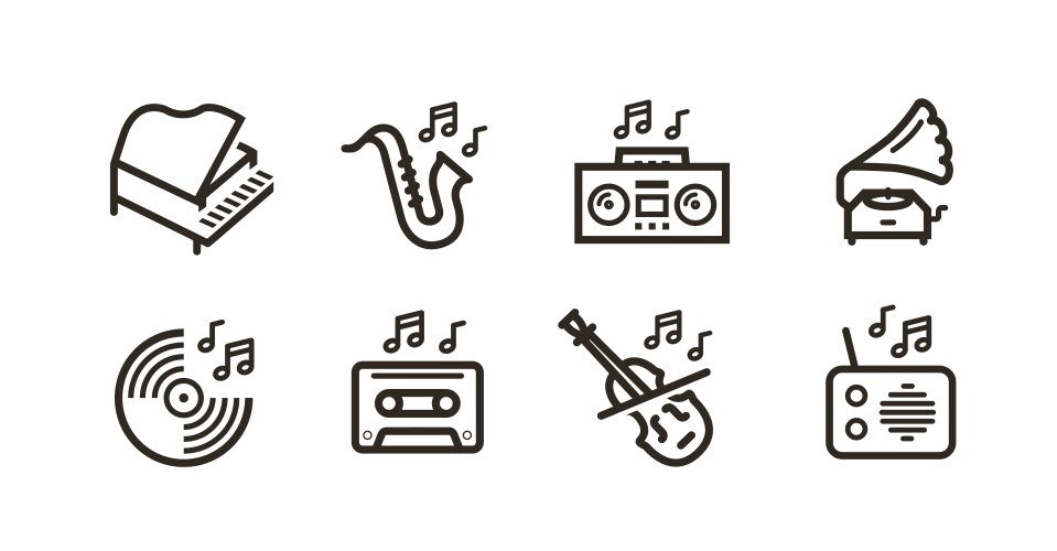 Music label isolated on white background design Vector Image
