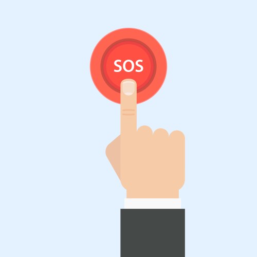 Sos emergency danger Royalty Free Vector Image