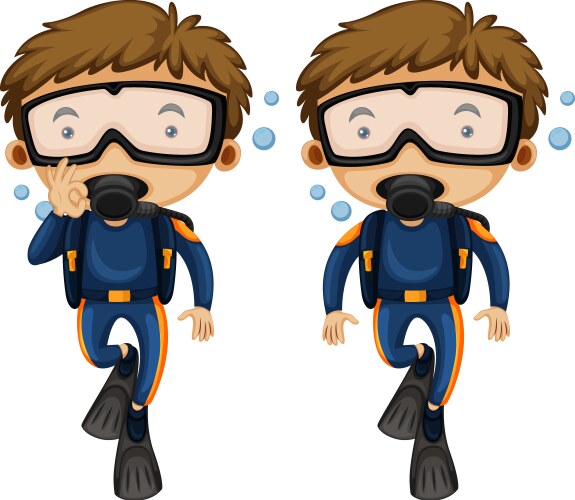 Different hand gestures for scuba diving Vector Image