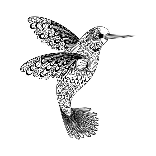 Black and White Hummingbird Vector Images (over 2,400)