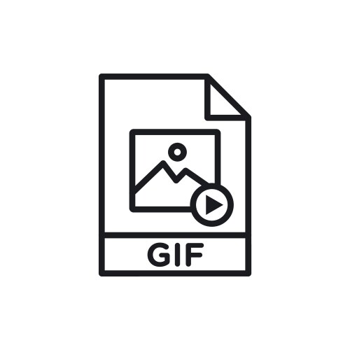 Gif icon set animated format symbol Royalty Free Vector