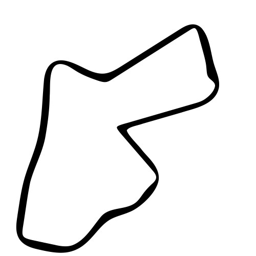 Jordan simplified outline map Royalty Free Vector Image