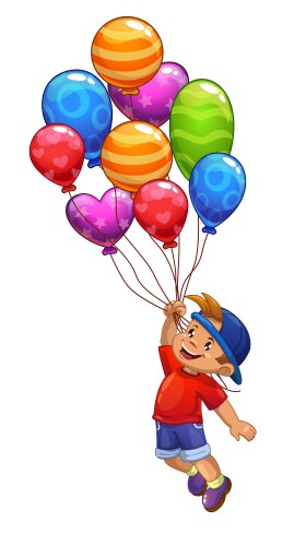 Cartoon boy holding alphabet balloon Royalty Free Vector