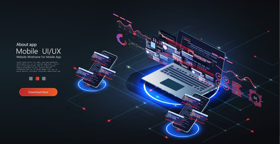 Software development programming coding Royalty Free Vector