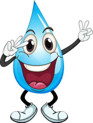 Kawaii cute happy water drop Royalty Free Vector Image