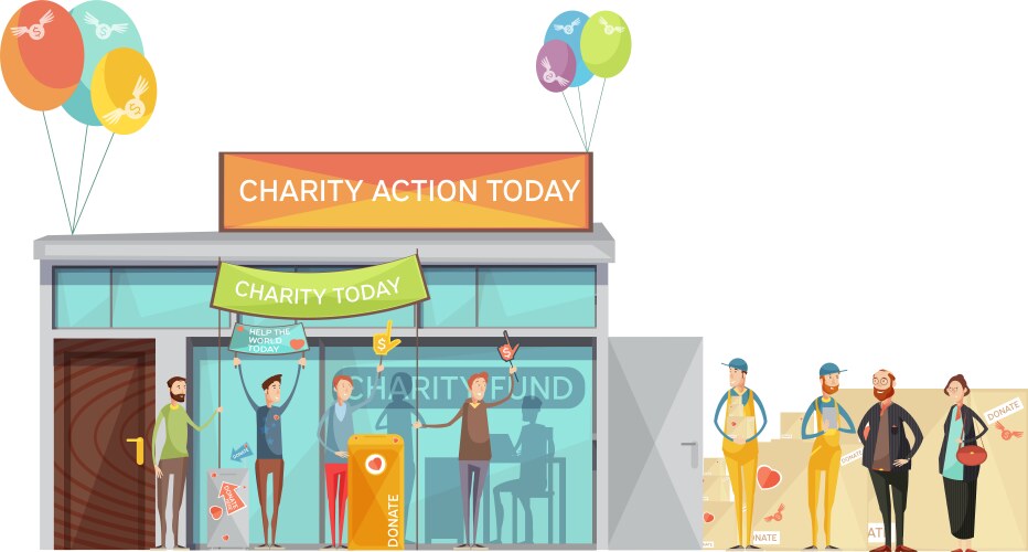 Charity giving and donation poster template Vector Image