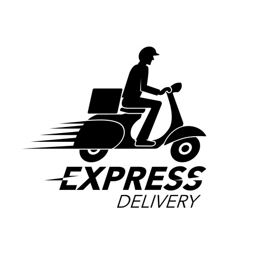 Scooter delivery silhouette logo template Vector Image