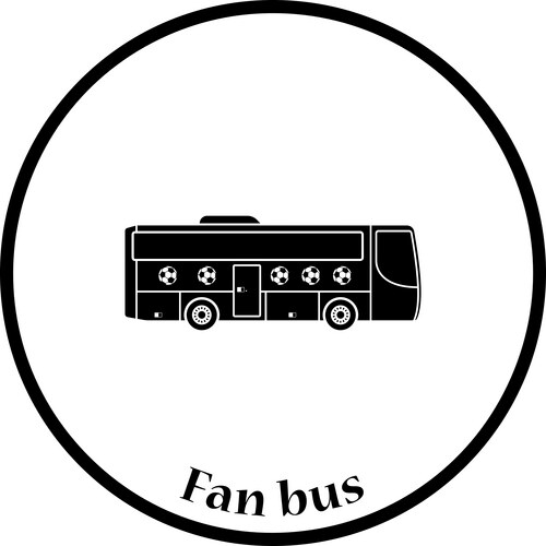 Football fan bus icon Royalty Free Vector Image