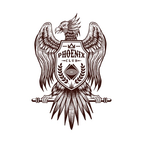 Flying phoenix logo Royalty Free Vector Image - VectorStock