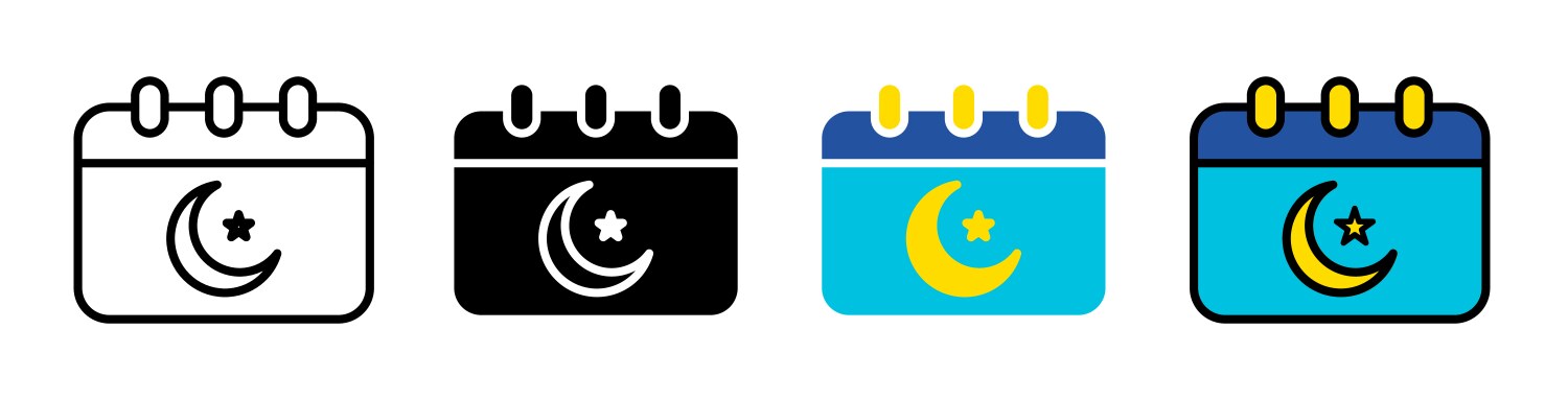 Ramadan calendar icon set islamic calender Vector Image