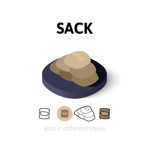 Coffee bag with beans in canvas sack and Vector Image