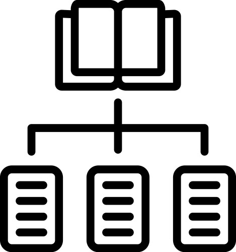 Classification linear art icon set Royalty Free Vector Image