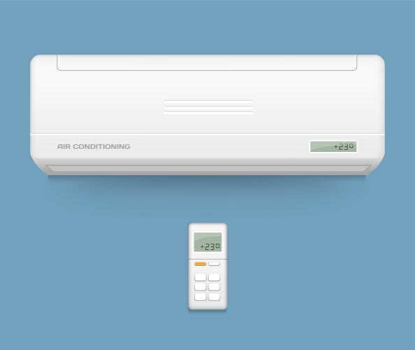 Realistic air conditioner set Royalty Free Vector Image