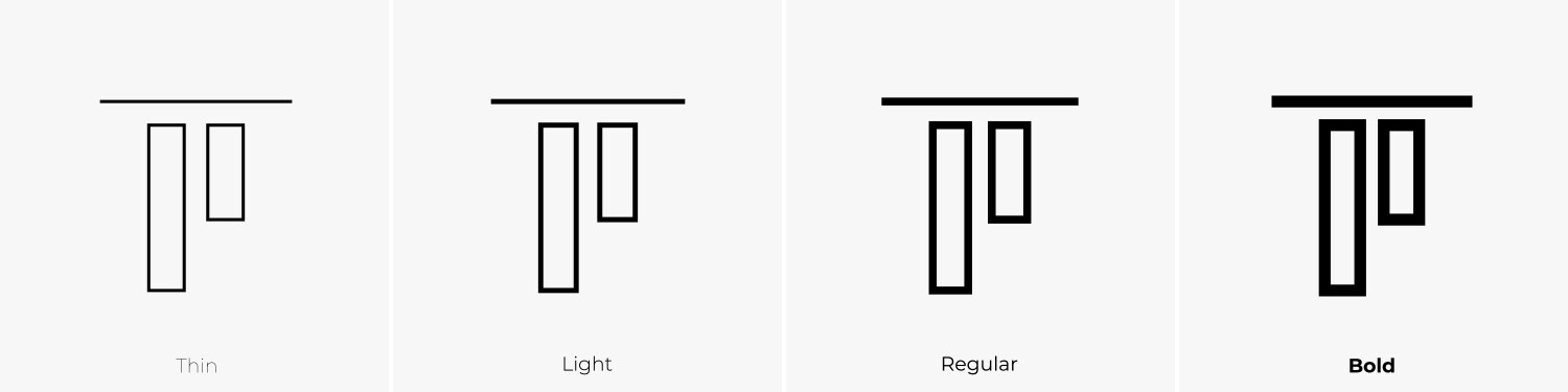 Center icon thin light regular and bold style Vector Image