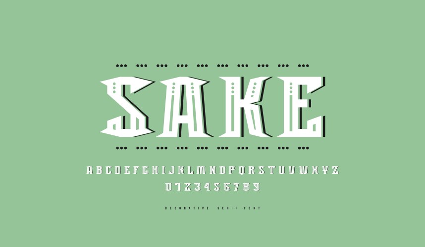 Decorative serif font Royalty Free Vector Image