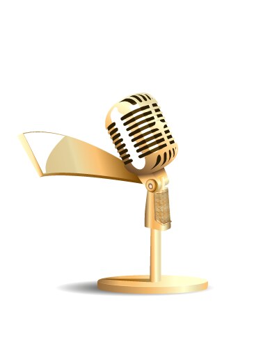 Golden Microphone Vector Images (over 1,500)
