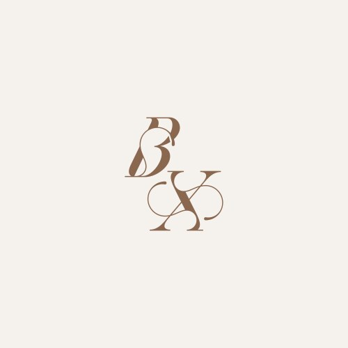 Initial monogram logo wedding concept design Vector Image