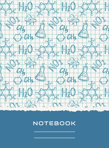 Notebook cover template with school supplies Vector Image