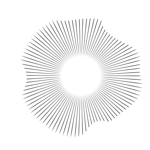 Radial sound wave concentric audio rhythm line Vector Image