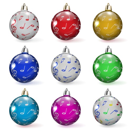 Set of opaque colored christmas balls Royalty Free Vector