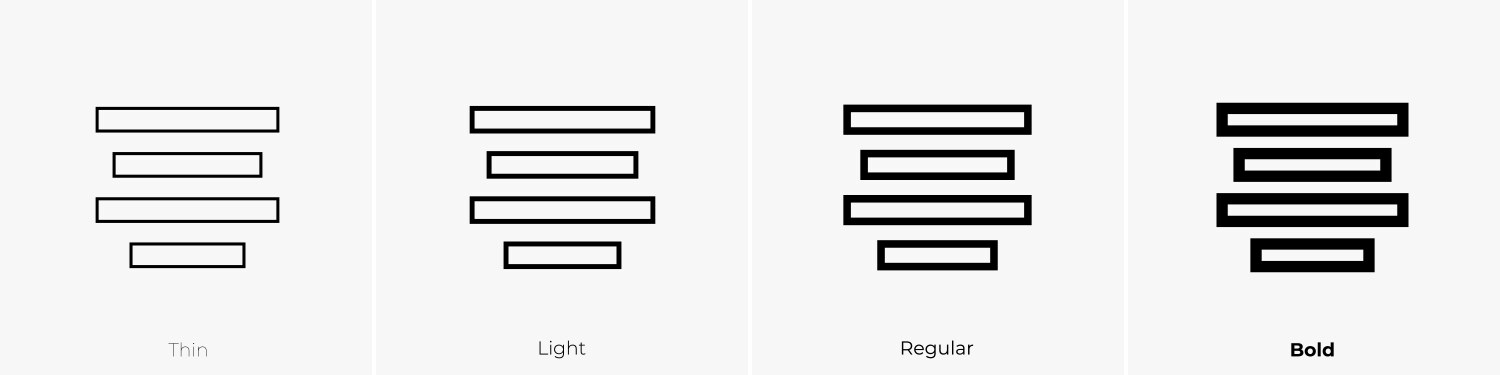 Align center icon thin light regular and bold Vector Image