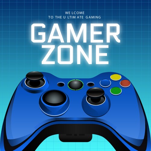Banner design of come to gaming zone Royalty Free Vector