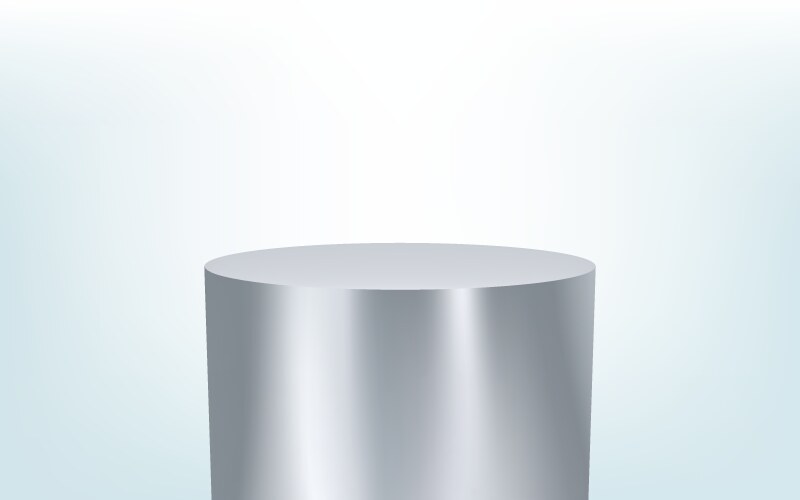 Silver round platform 3d metal podium Royalty Free Vector
