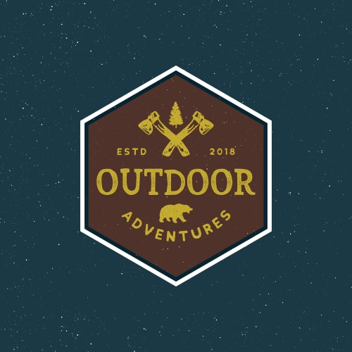Set of vintage wilderness logos hand drawn retro Vector Image