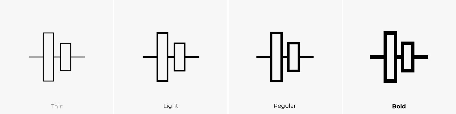 Align center icon thin light regular and bold Vector Image