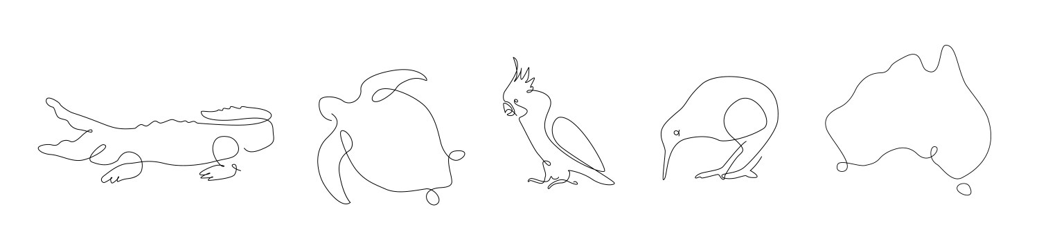 Animals drawings aboriginal australian style Vector Image